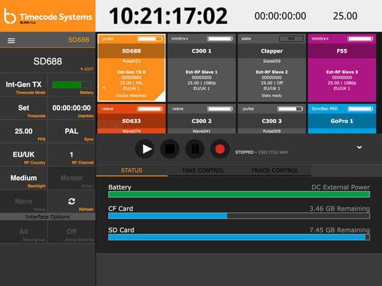 Timecode Systems bringt kostenlose Blink Hub App › Film + TV Kamera